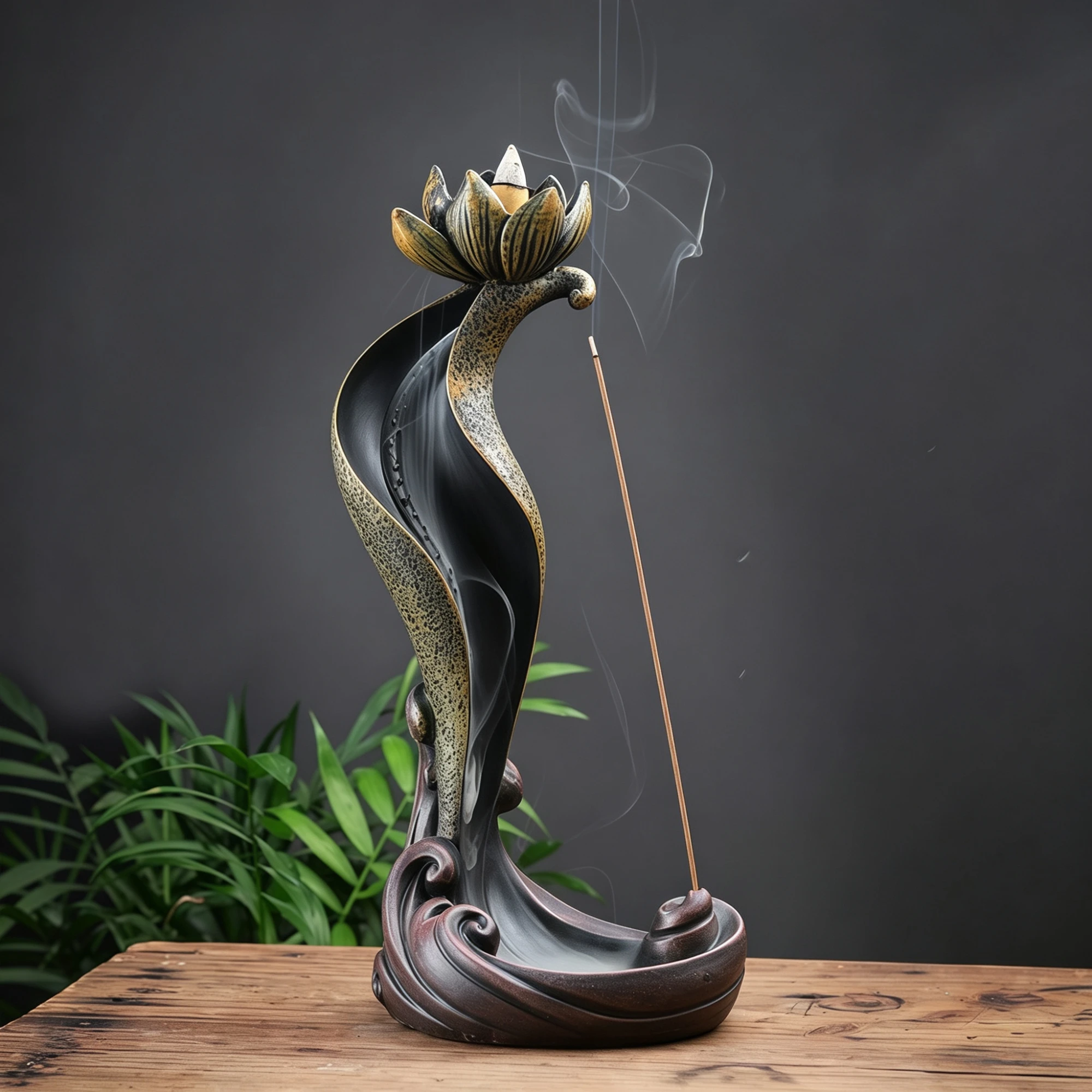 Lotus Leaf Backflow Incense Burner – ZP Tangka